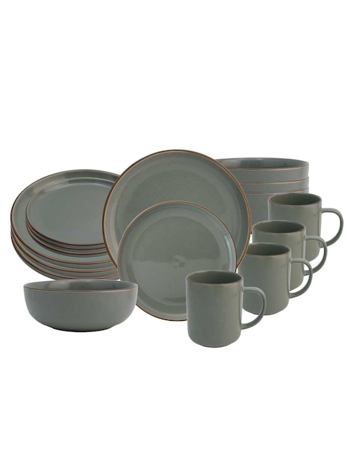 Vajilla cerrada Haus sans grey de porcelana para 4 personas 1